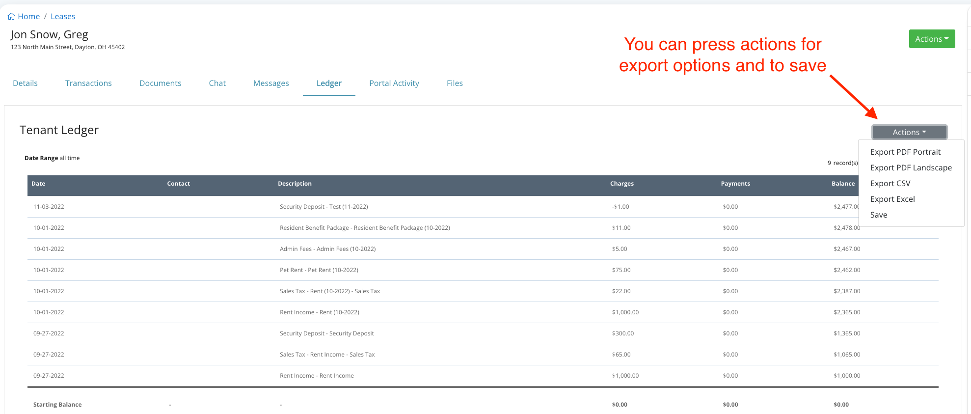 How to View a Tenant/ Lease Ledger